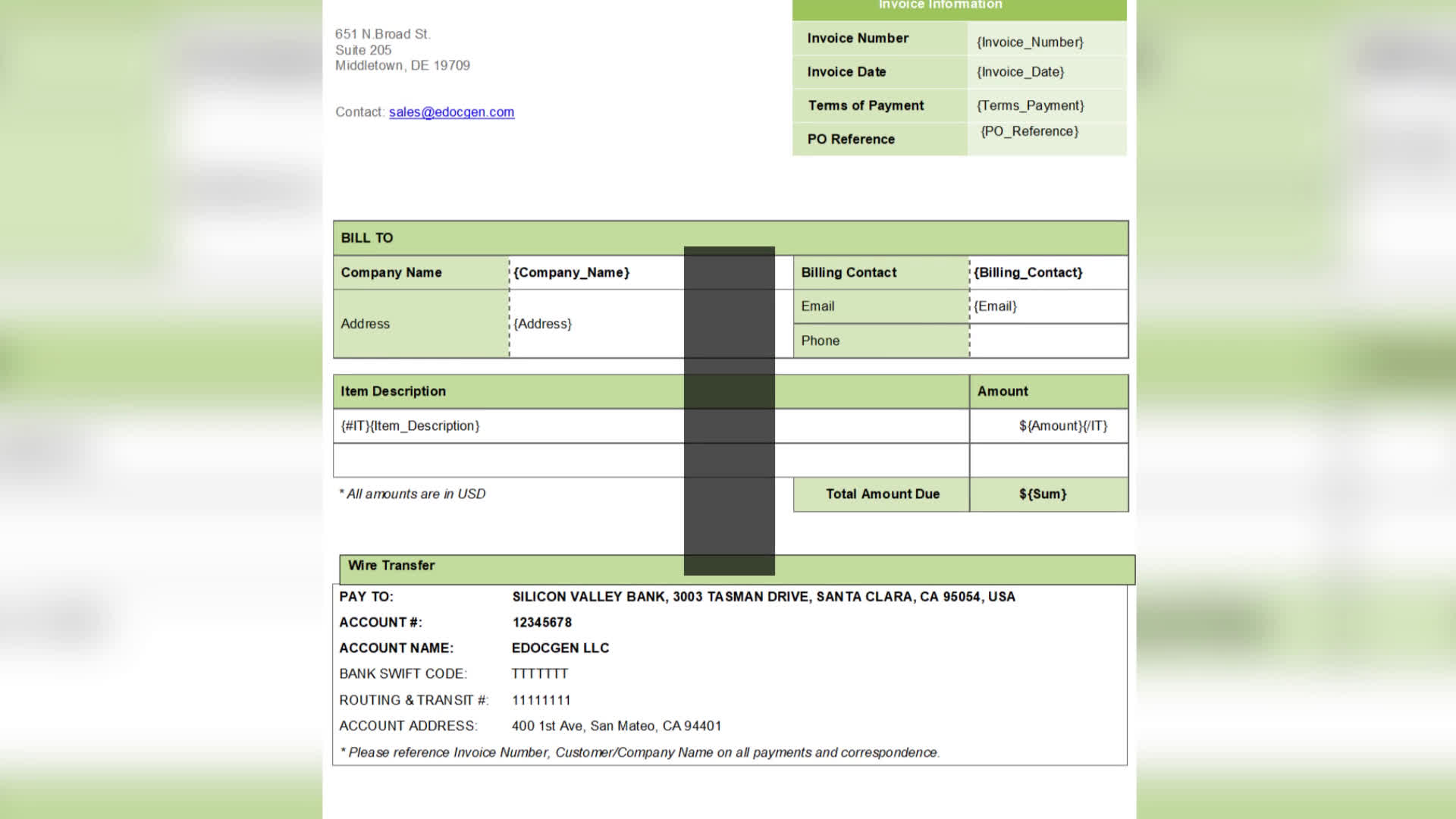 Invoice creation with XML data – alugha