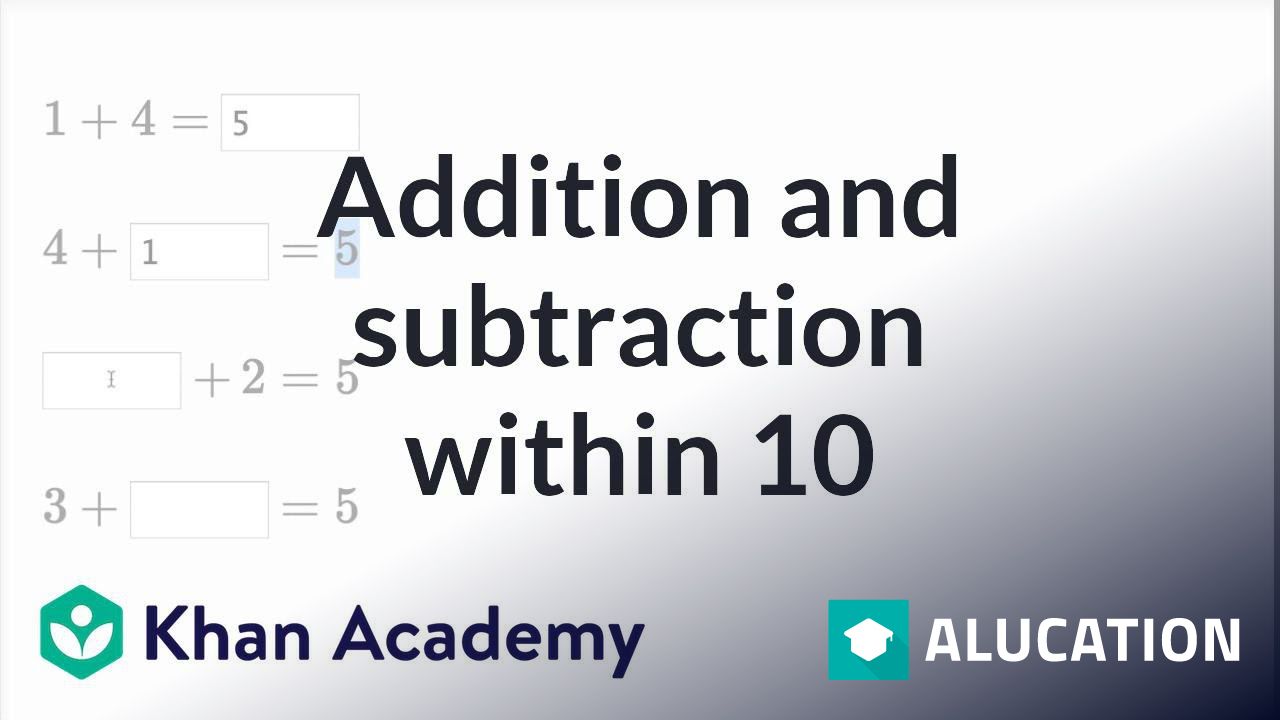 Addition and subtraction within 10 | Basic addition and subtraction ...